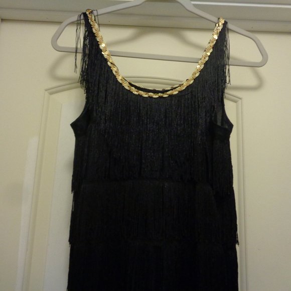 FORUM | Dresses | Roaring 2s Girl Go Go 60s Girl Blk Fringey Swing ...